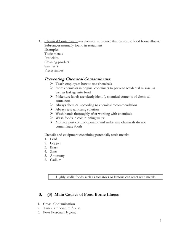 PRINCIPLES OF FOOD SANITATION, SAFETY & HYGIENE | PDF