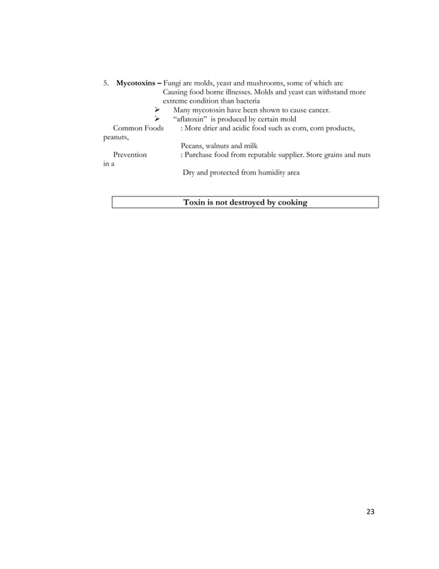 PRINCIPLES OF FOOD SANITATION, SAFETY & HYGIENE