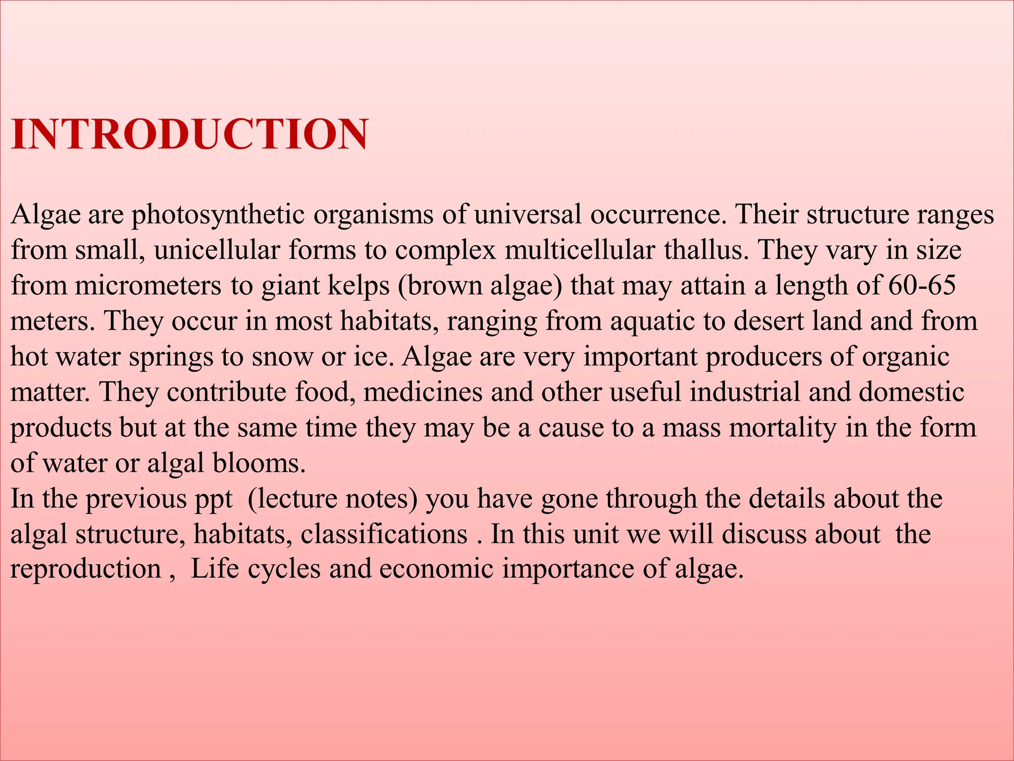 Course Name-Biology and Diversity of Algae, Bryophyta and Pteridophyta ...