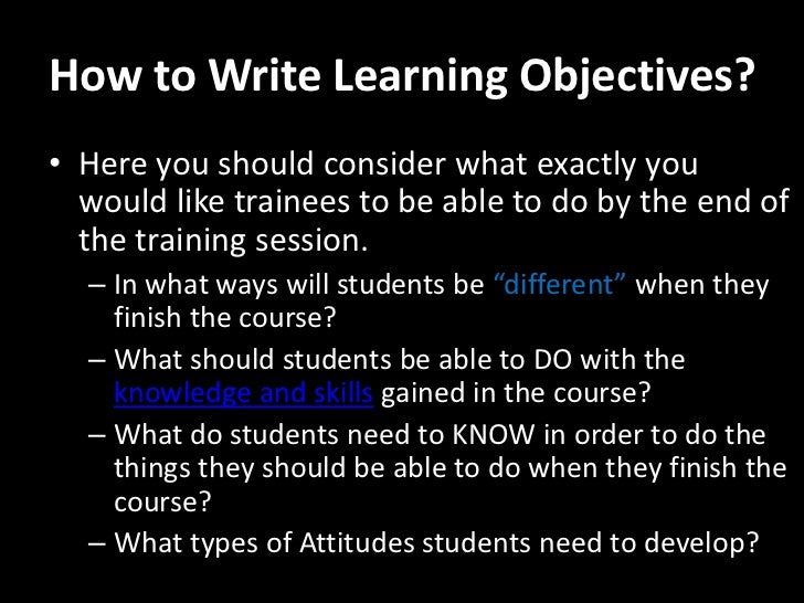 Course objectives