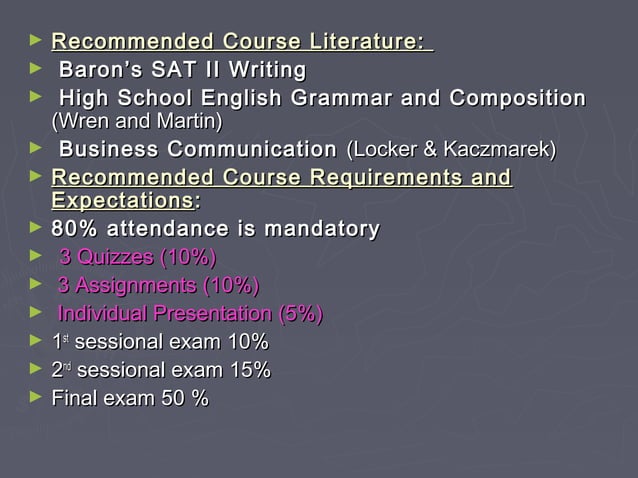 Course objectives & outline (eng.) | PPT
