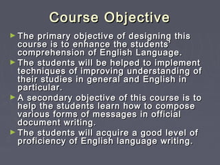 Course objectives & outline (eng.) | PPT