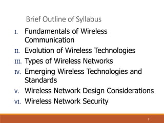 Wireless Network Course orientation and prerequisites | PPTX