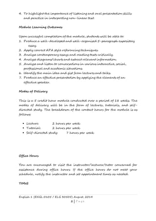 Course outline | PDF