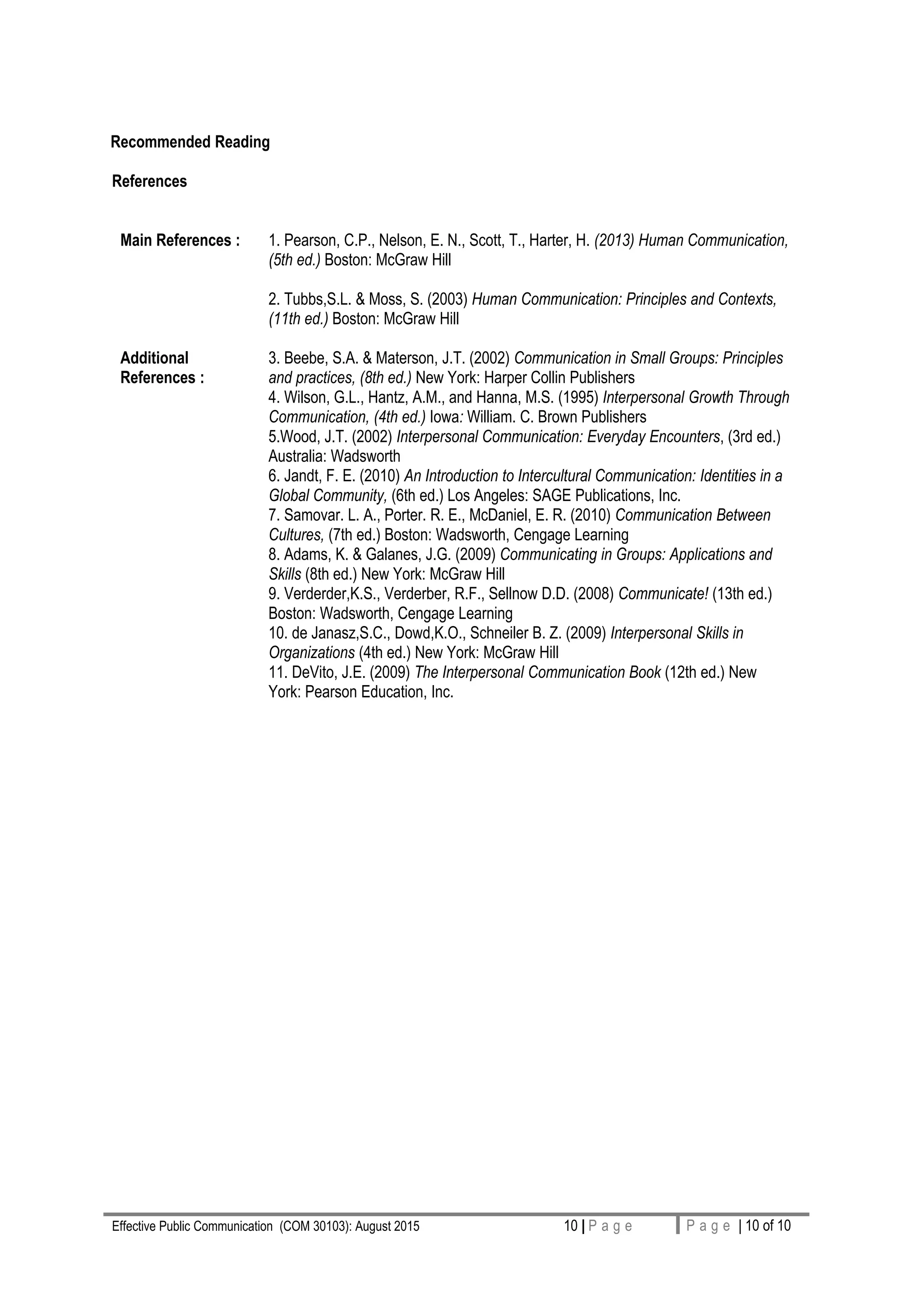 EPC Course outline | PDF