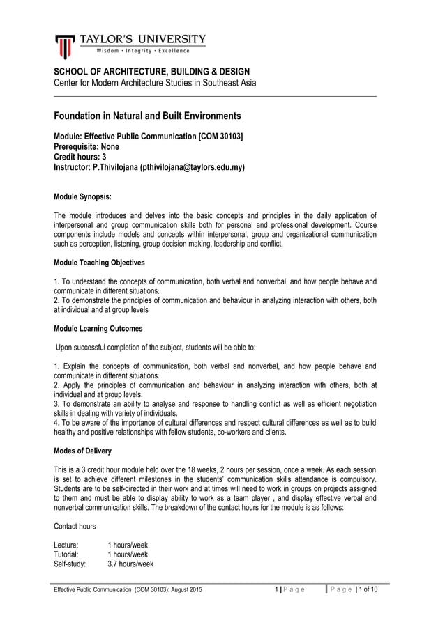 EPC Course outline | PDF