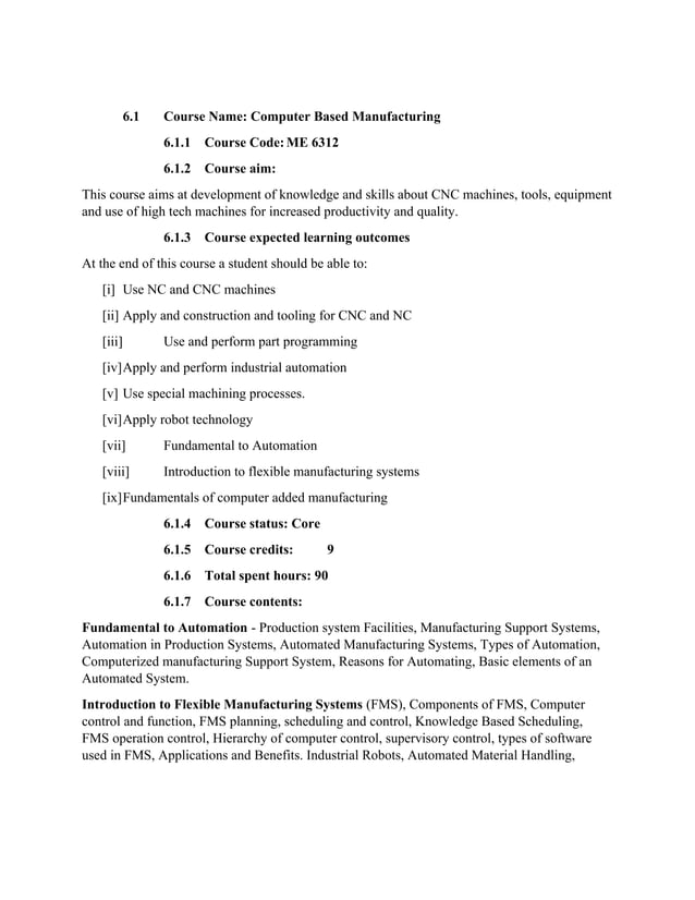 Course outline.docx computer based machine | PDF