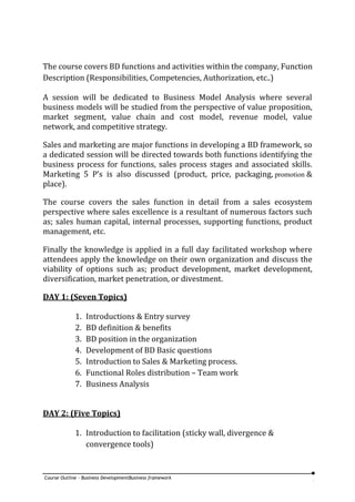 Course outline business development | PDF