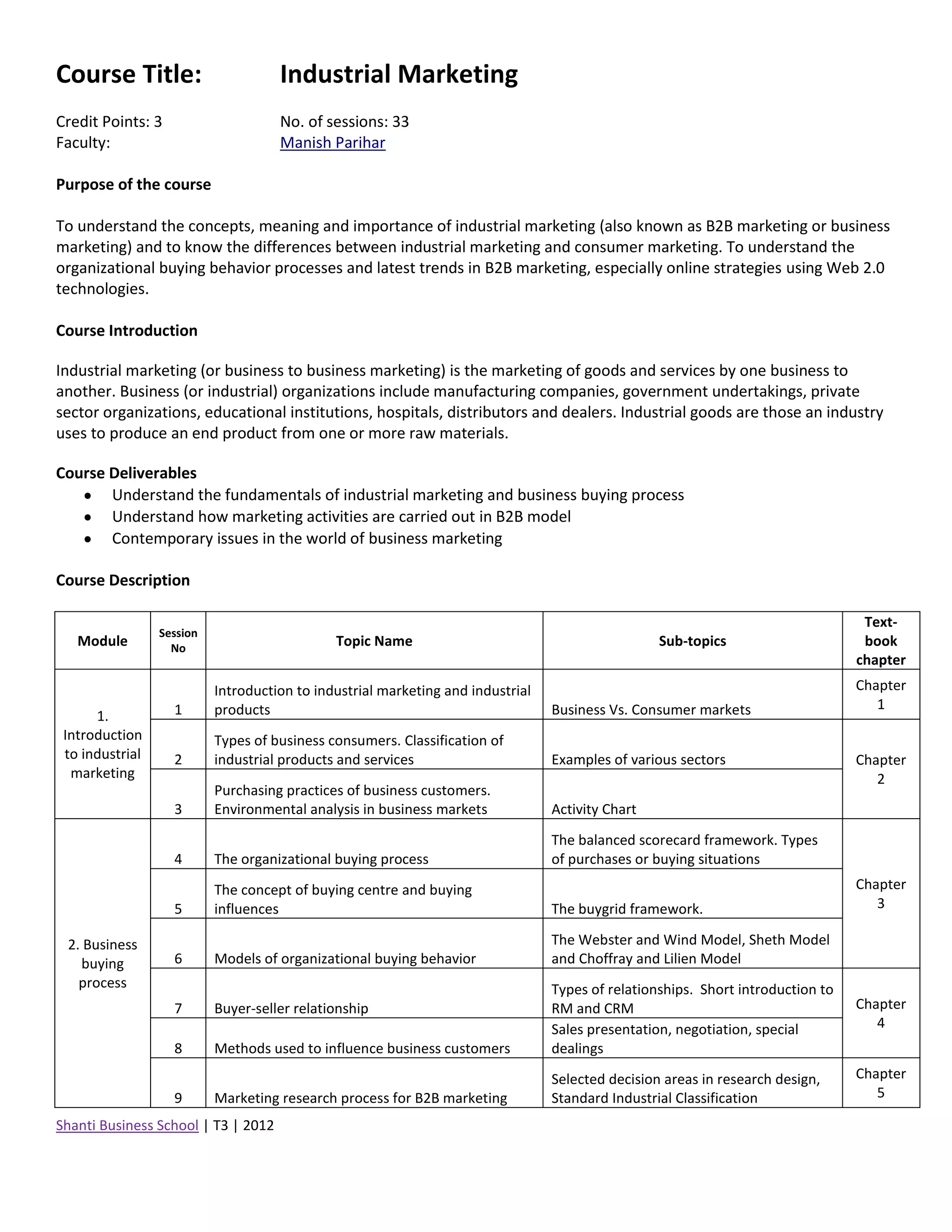 Course outline industrial marketing v1.0b2