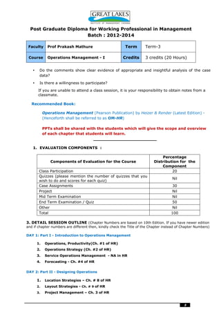 Course outline pgwpm | PDF