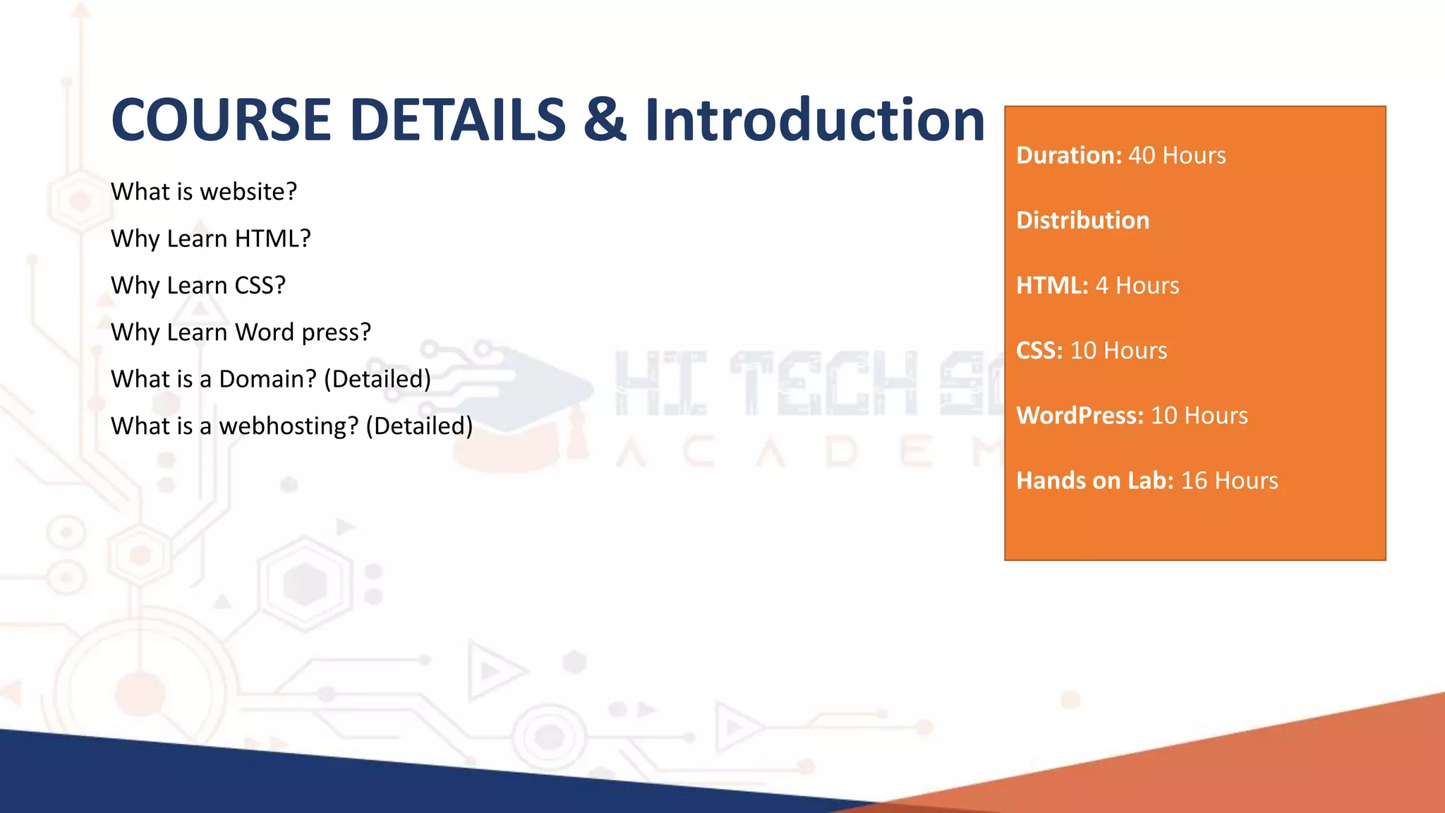 Course outline Website Design & Development | PPTX