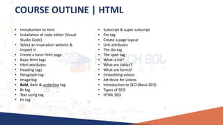 Course outline Website Design & Development | PPTX