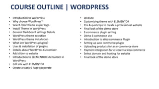 Course outline Website Design & Development | PPTX