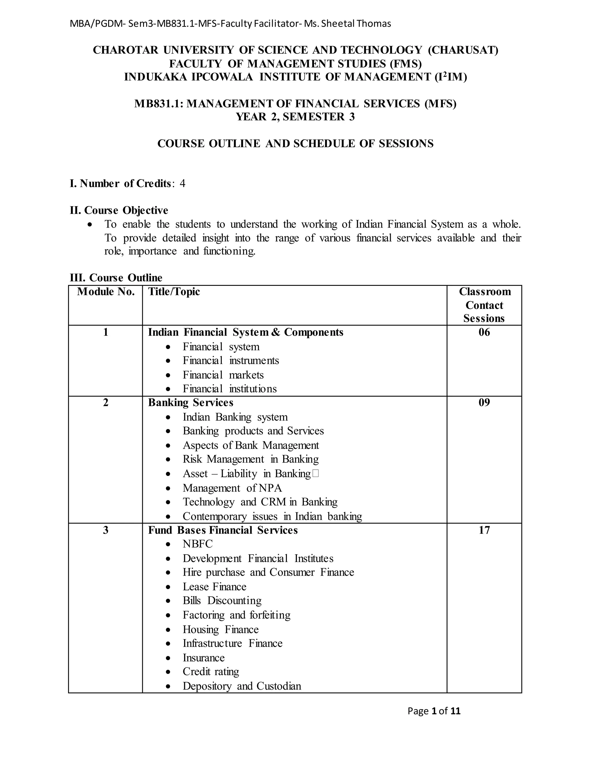 Course outline and sessions plan mfs sem 3-2014 | DOCX