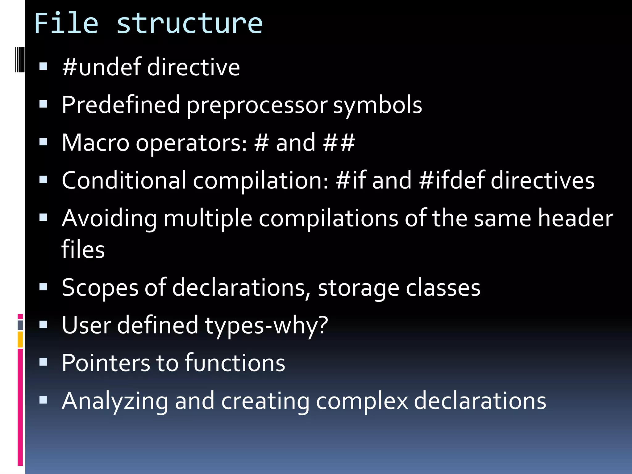 Course outline for c programming | PPTX