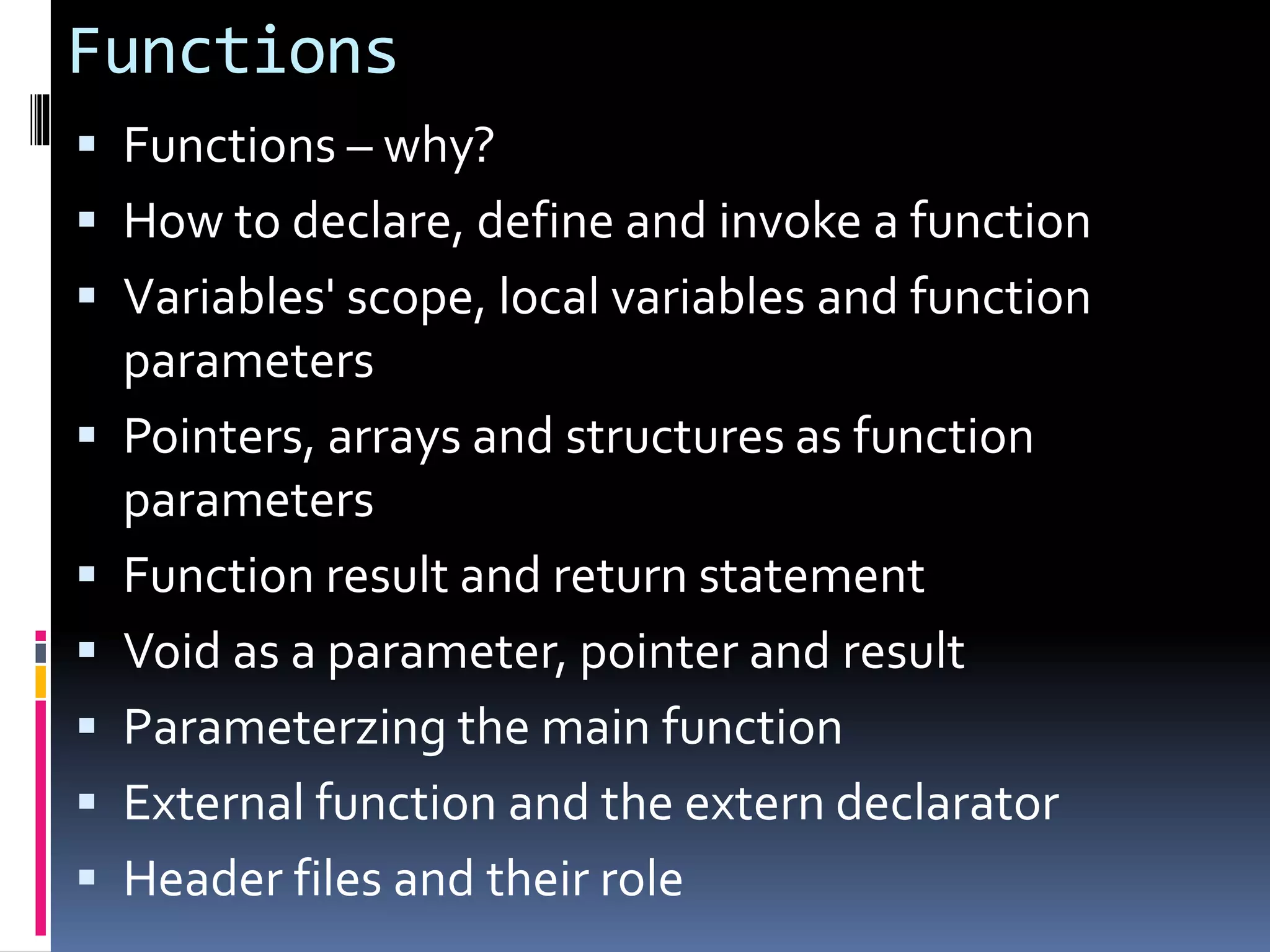 Course outline for c programming | PPTX