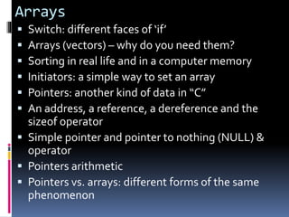Course outline for c programming | PPTX