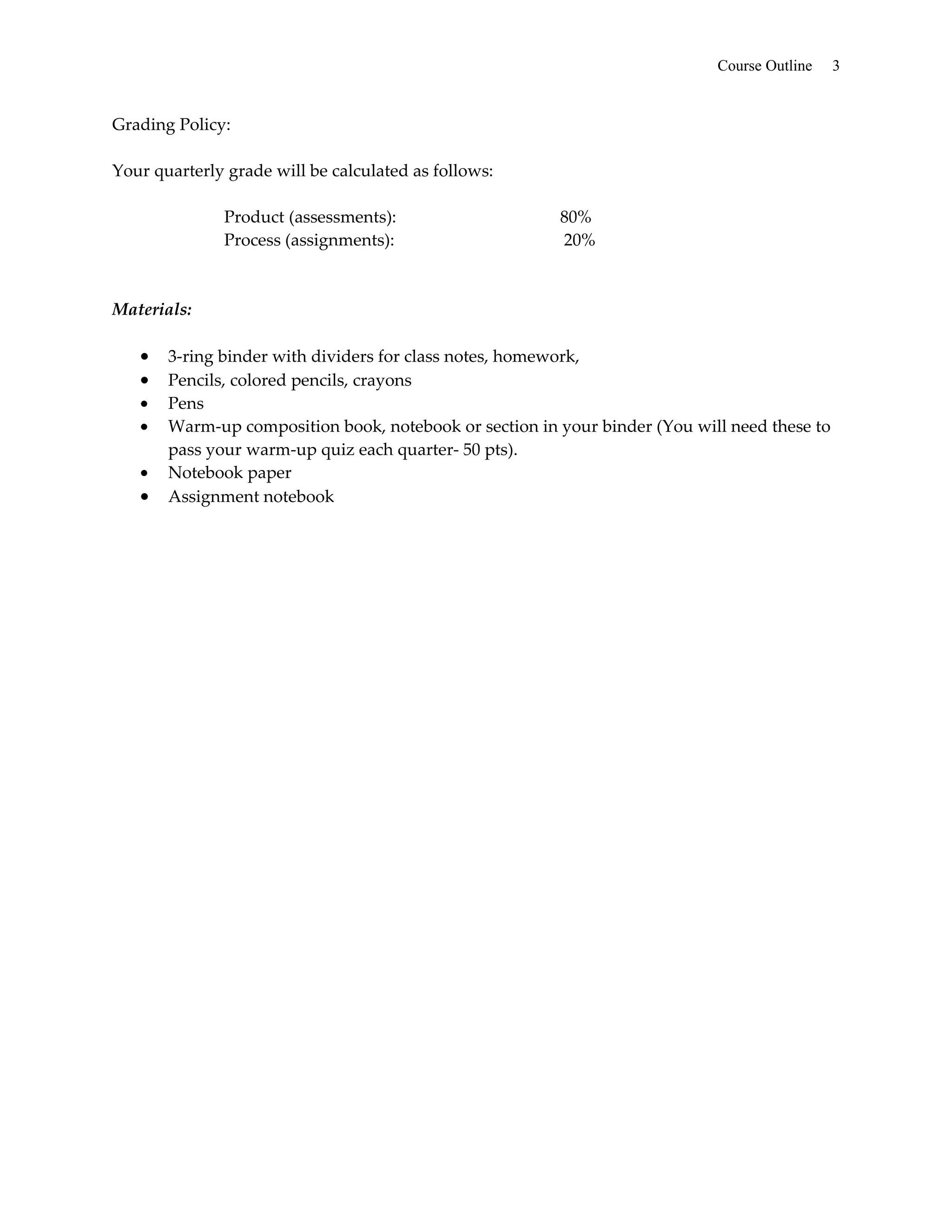 Course outline honors bio 10 11 | PDF