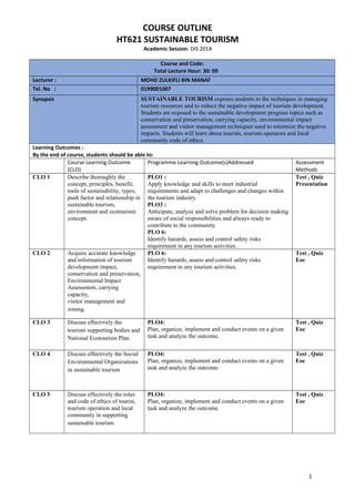 Course outline ht621dis14 | DOC | Environment | Science