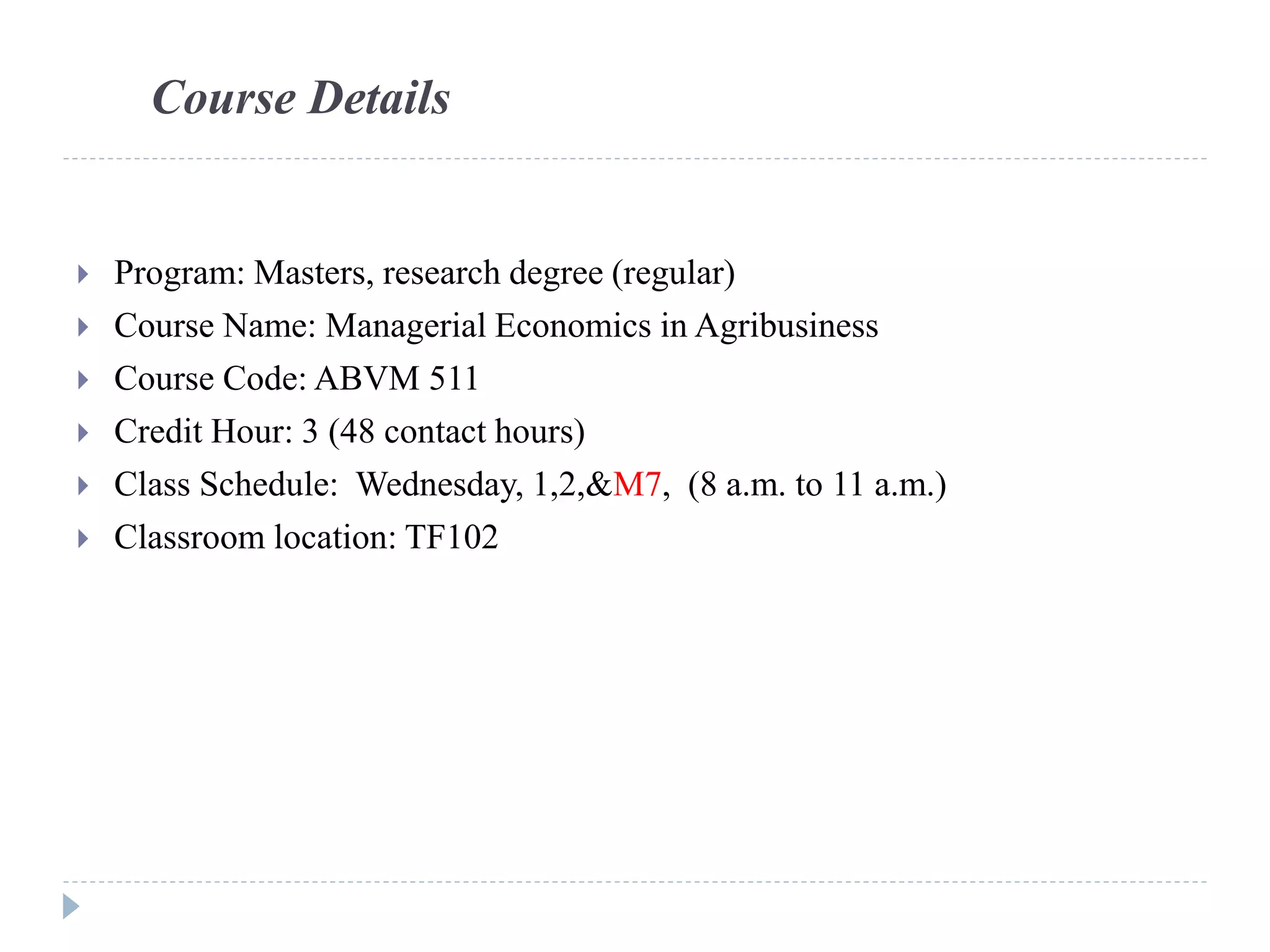 Course outline managerial economics.ppt | Business Administration | Business