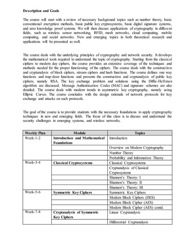 Course outlines | PDF