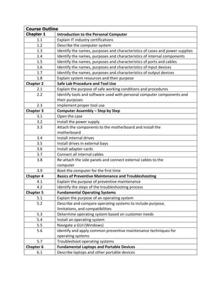 Course outline summary | PDF
