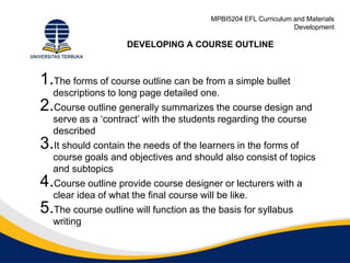 Course Outline Syllabus Development.pptx | Educational Assessment | Education