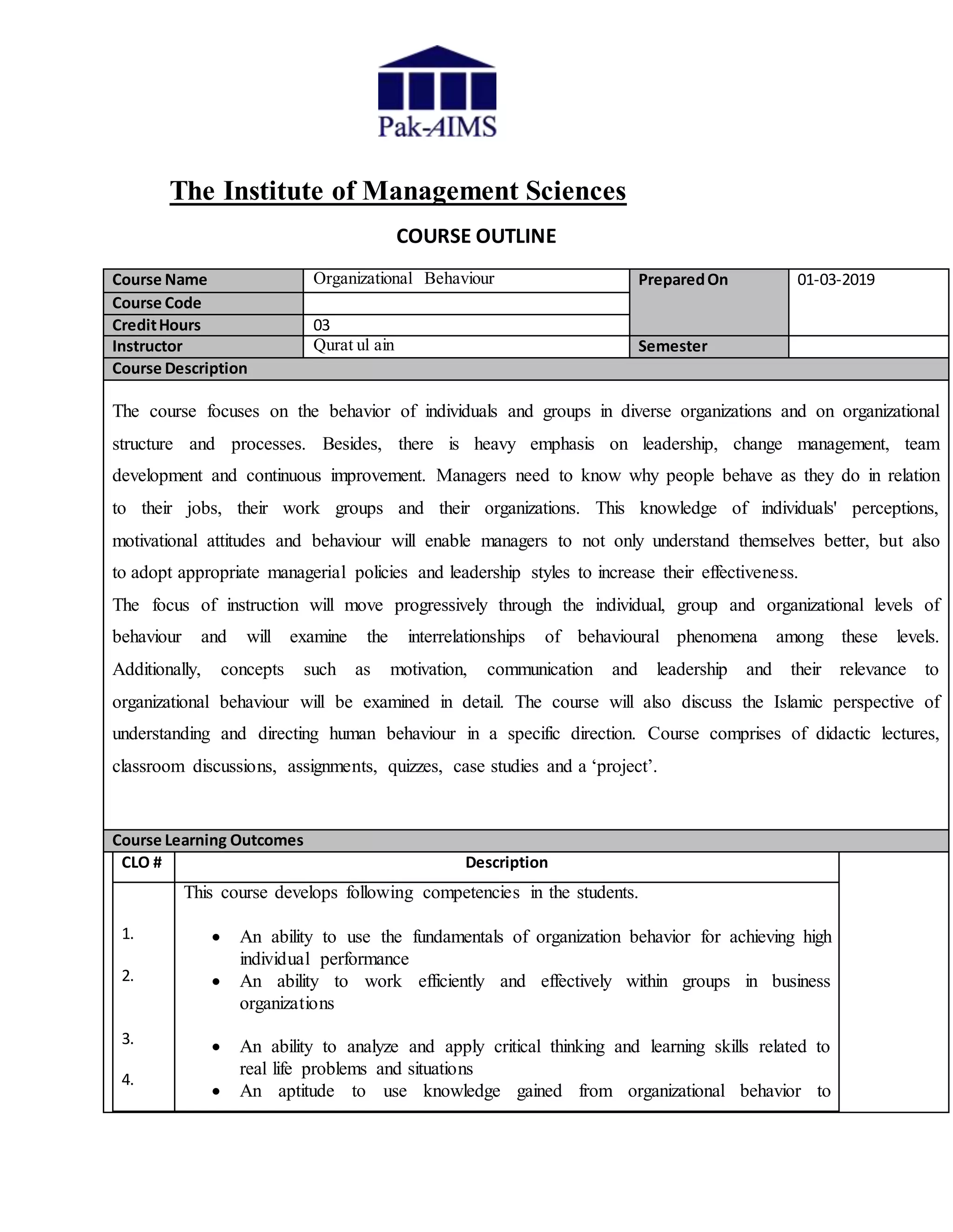 Course outline template.docx with logo | DOCX