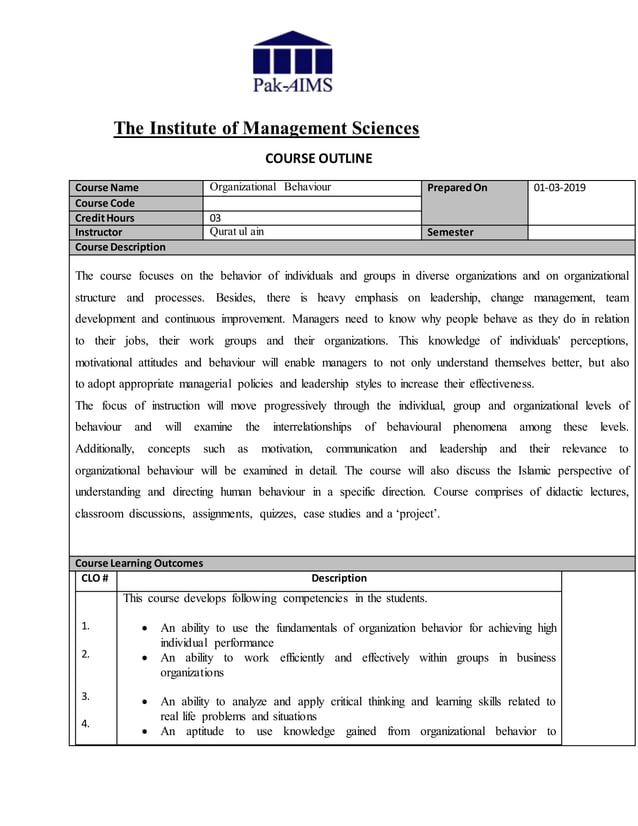Course outline template.docx with logo | DOCX | Business Administration ...