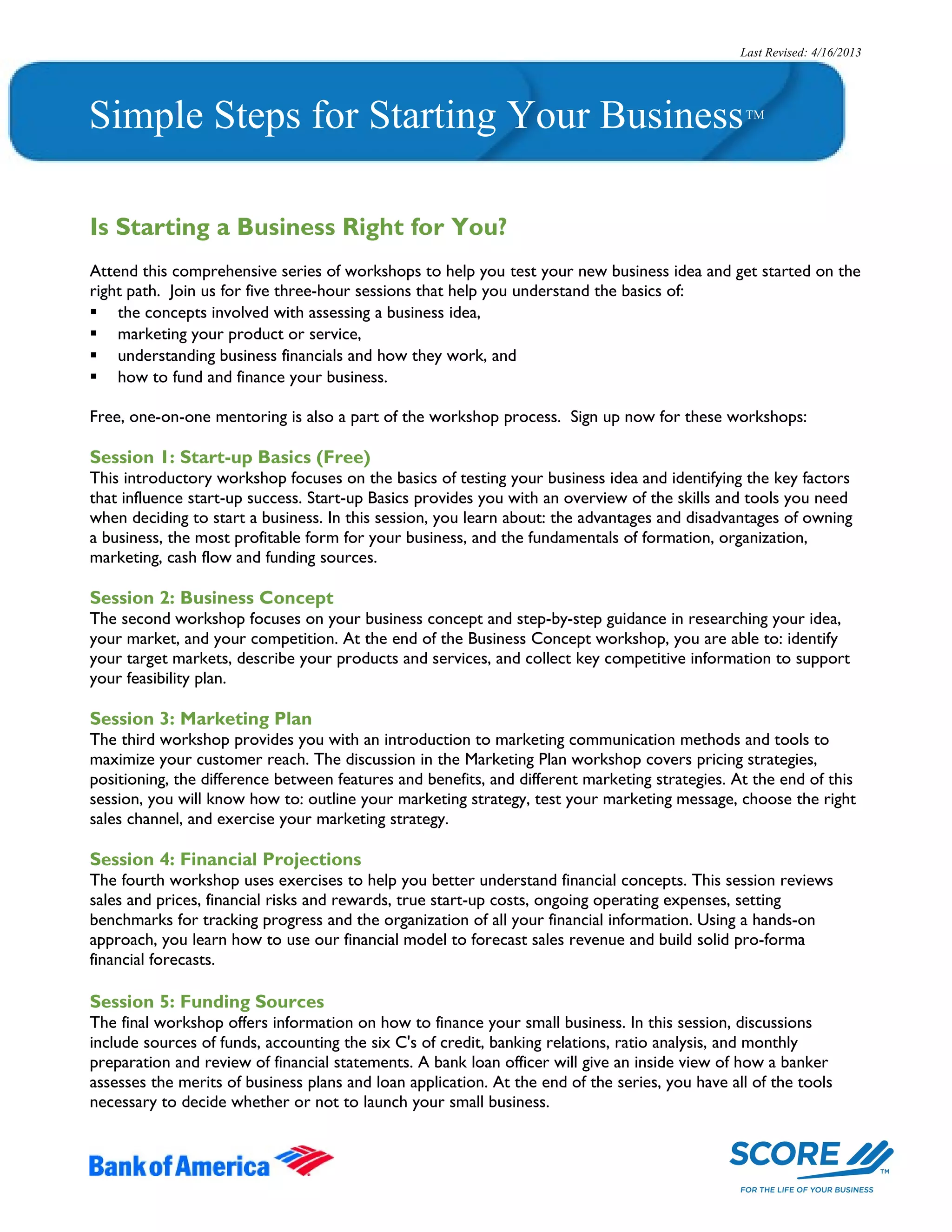 Starting your Small Business Course overview | PDF