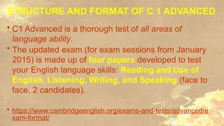 C1 advanced brief preparation course overview | PPTX