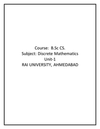 BSC_COMPUTER _SCIENCE_UNIT-1_DISCRETE MATHEMATICS | PDF