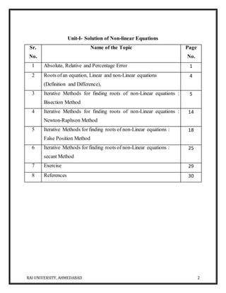 MCA_UNIT-1_Computer Oriented Numerical Statistical Methods | PDF