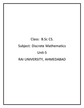 BSC_COMPUTER _SCIENCE_UNIT-5_DISCRETE MATHEMATICS | PDF