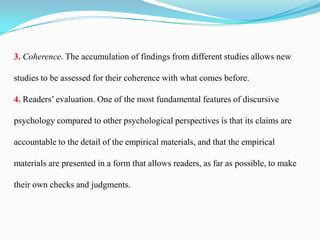 Discourse analysis and discursive psychology | PPTX