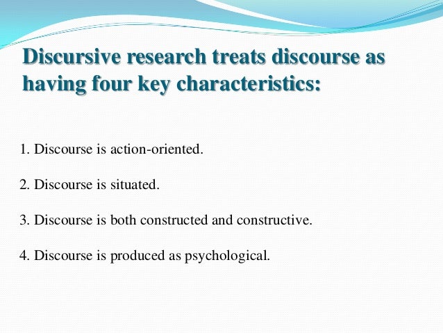 Discourse analysis and discursive psychology