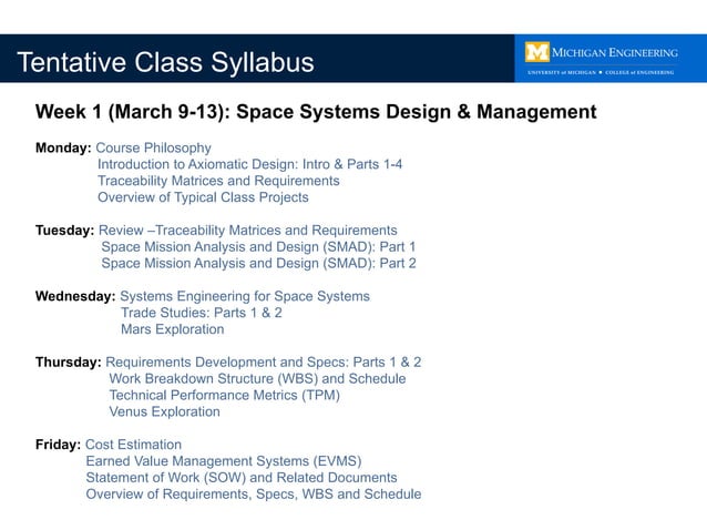 Introduction to spacecraft techonology UM | PPTX