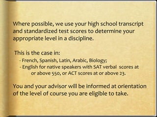 Course placement & placement testing | PPT