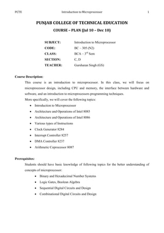 Course plan mp | PDF