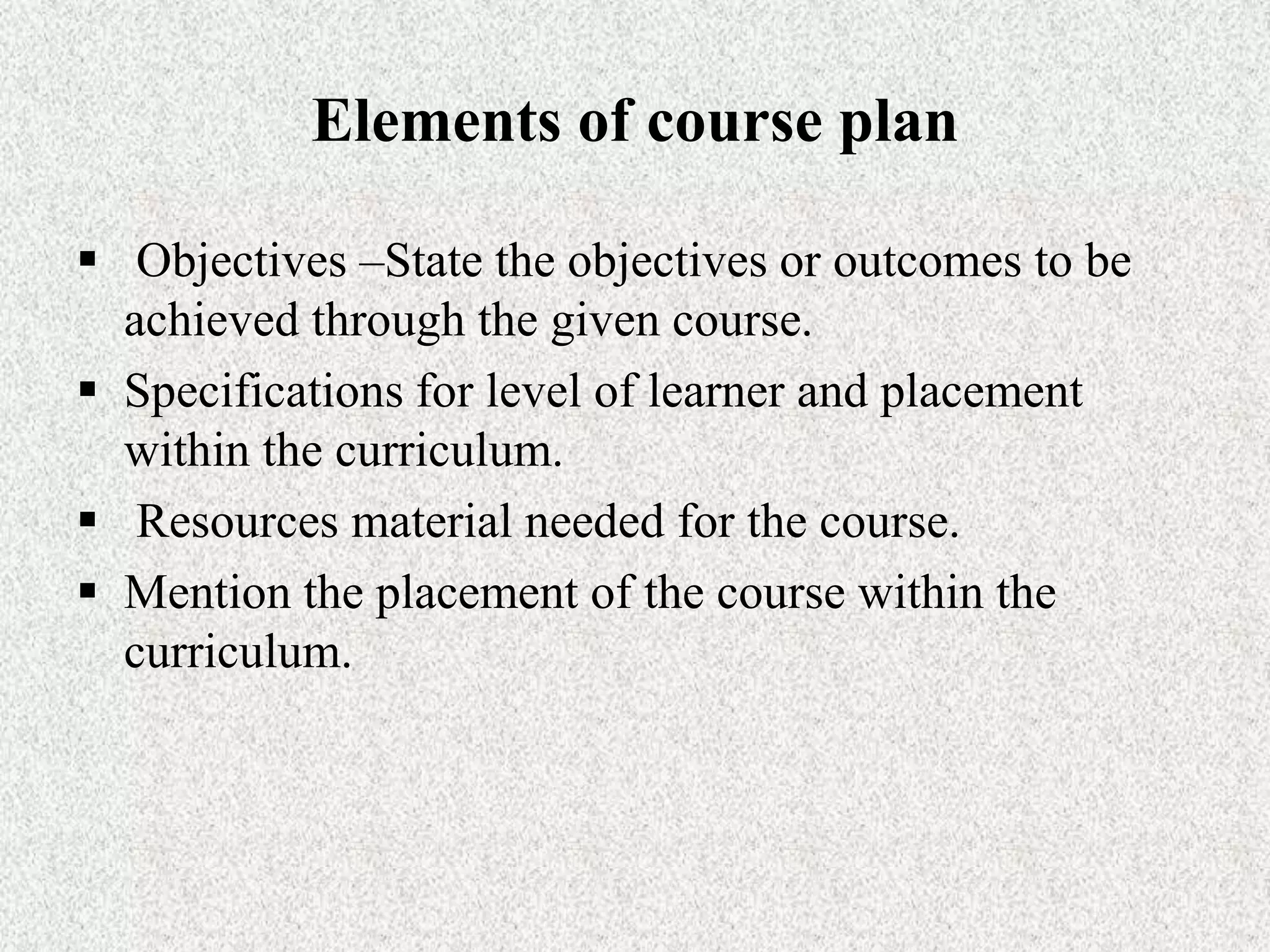 Course plan and unit plan | PPTX
