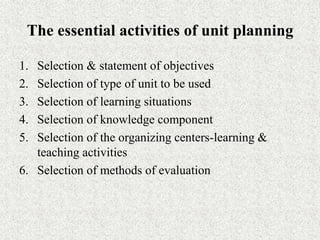 Course plan and unit plan | PPTX