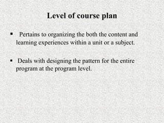 Course plan and unit plan | PPTX