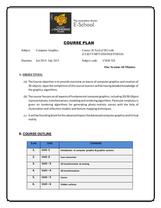 Course plan computer graphics | PDF