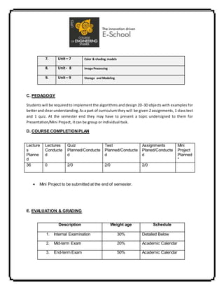 Course plan computer graphics | PDF