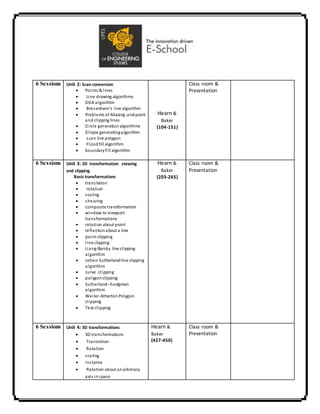 Course plan computer graphics | PDF