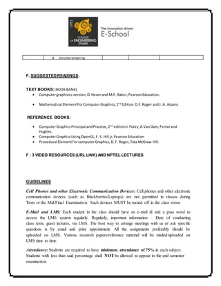 Course plan computer graphics | PDF