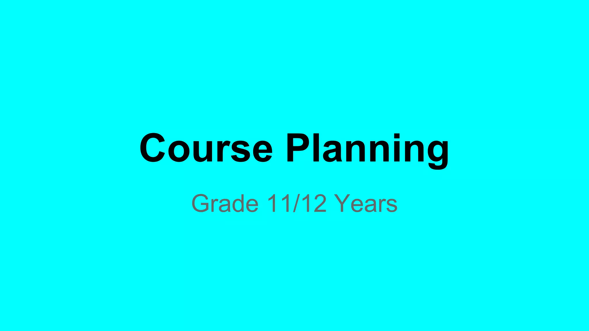 Course planning | PPT