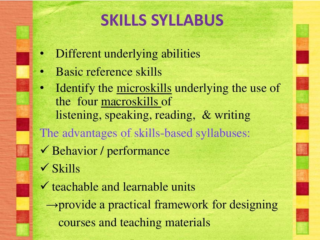 Course planning and syllabus design
