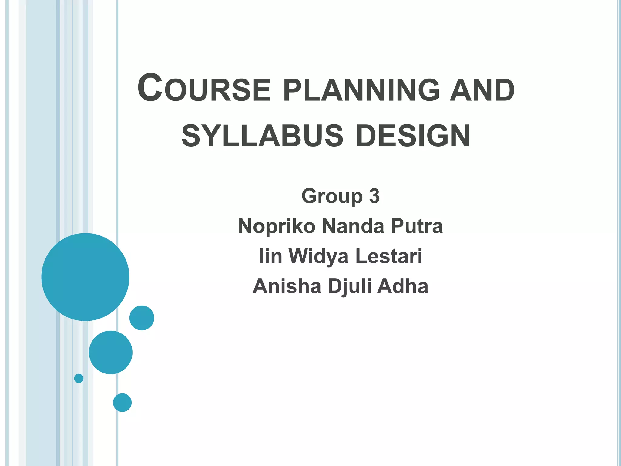 Course planning and syllabus design | PPTX