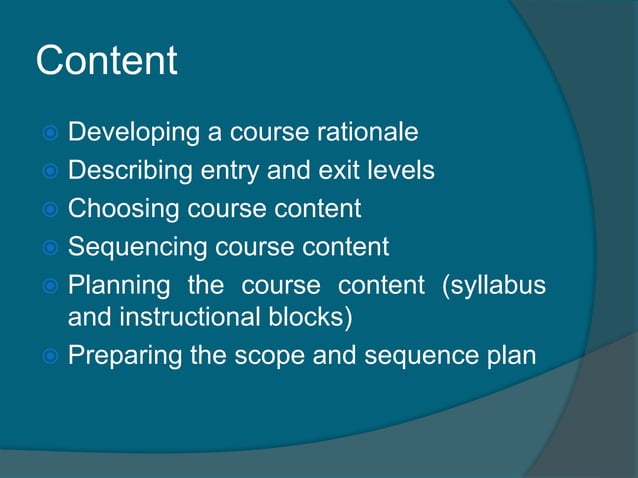 Course Planning and Syllabus Design | PPTX | Educational Assessment | Education